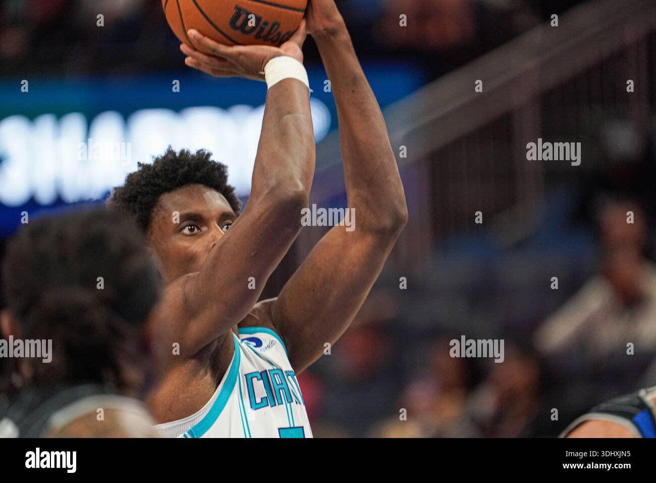Orlando, Florida, USA, January 23, 2026, Charlotte Hornets center ...