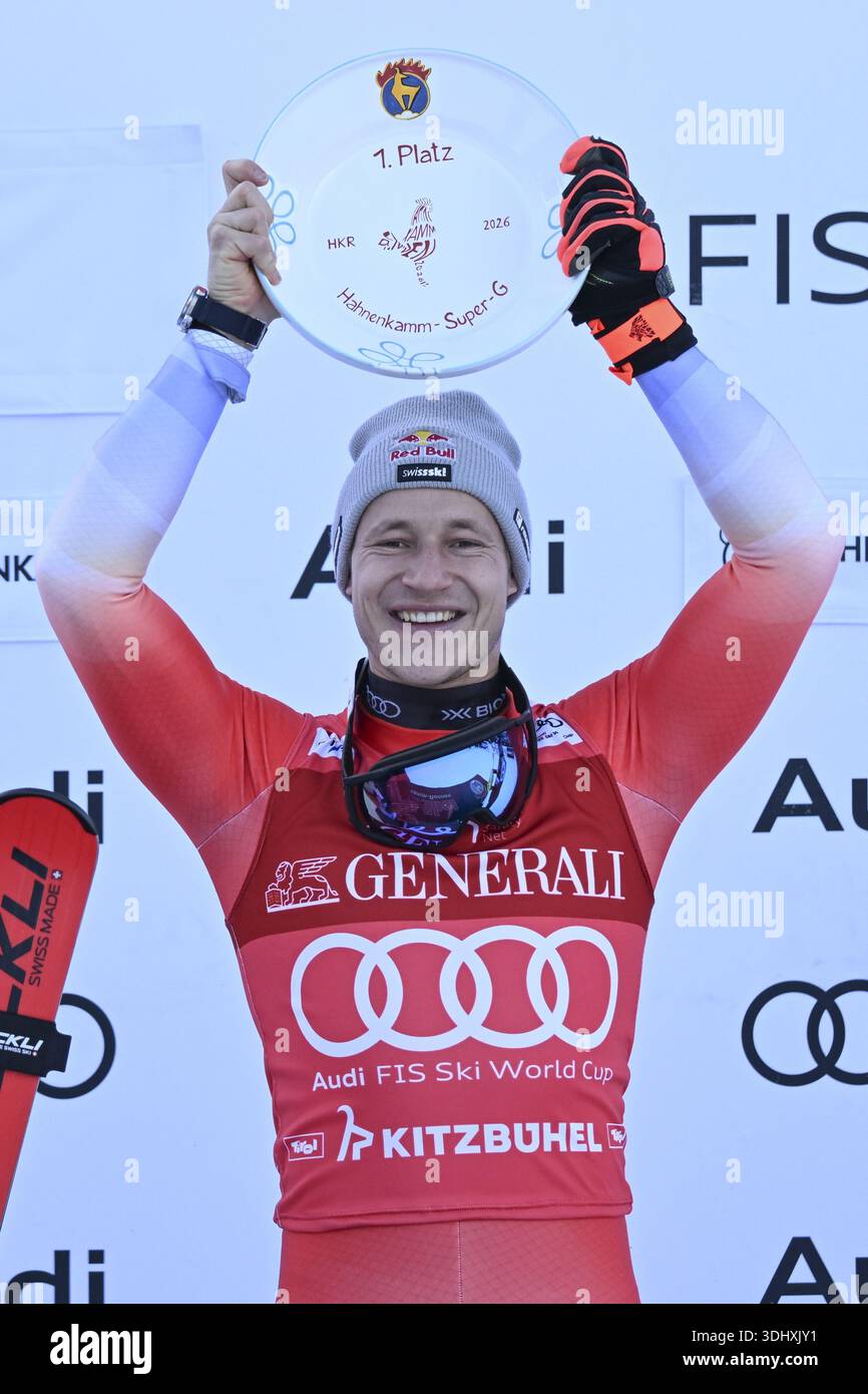 KITZBUEHEL, AUSTRIA - JANUARY 23: first place Marco Odermatt of ...