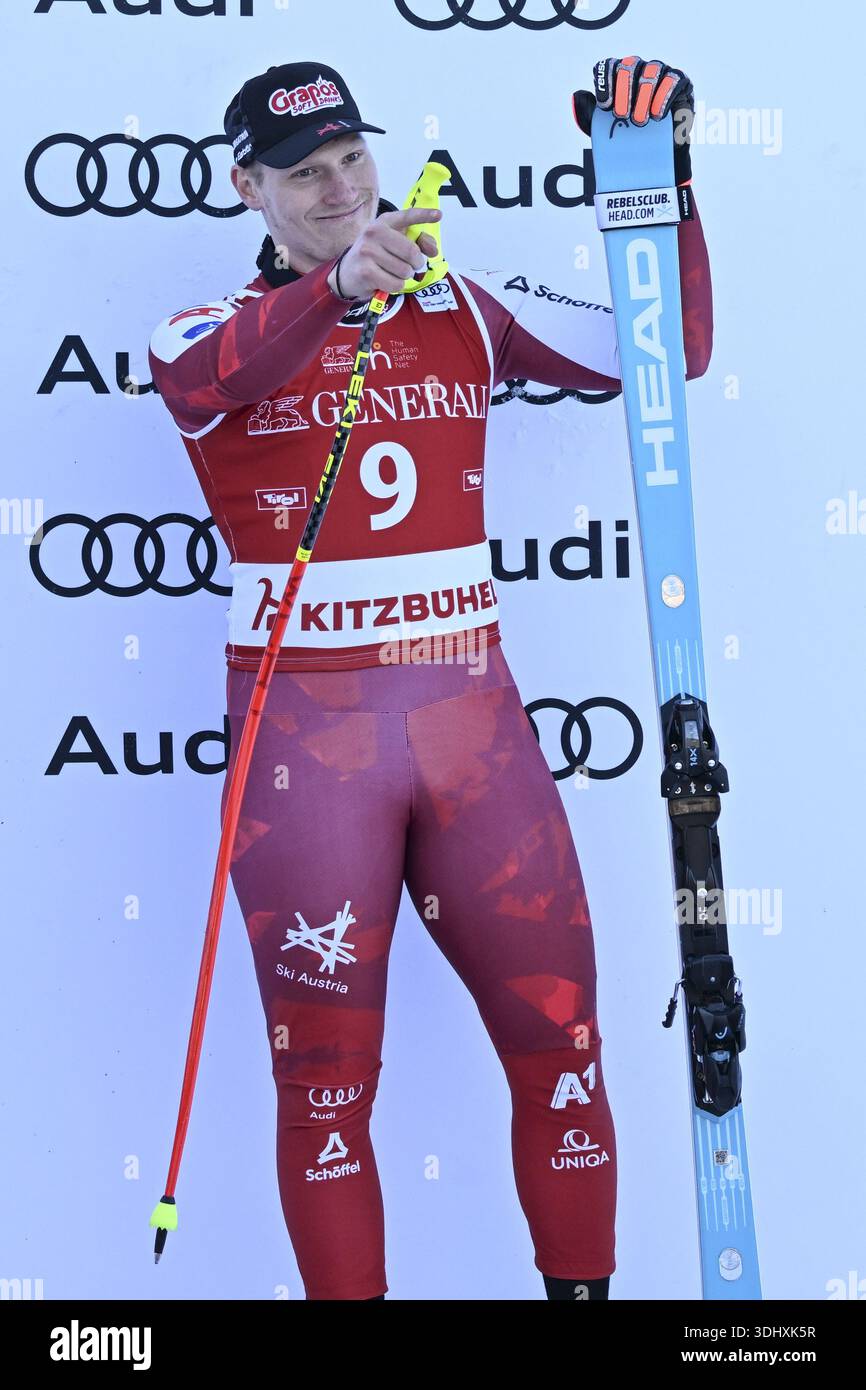 KITZBUEHEL, AUSTRIA - JANUARY 23: third place Stefan Babinsky of ...