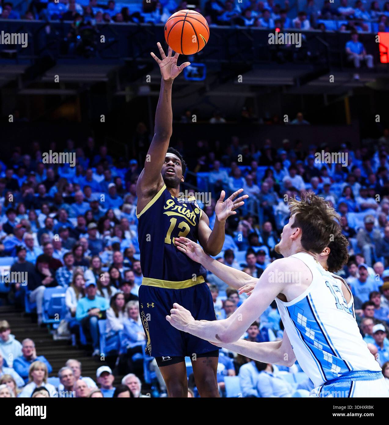 January 21, 2026: Notre Dame guard Sir Mohammed (13) shoots over North ...