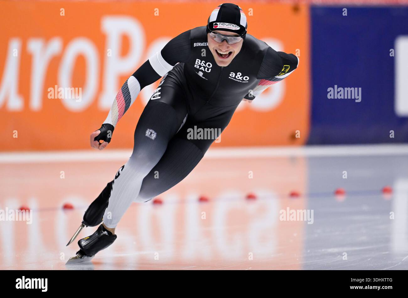 23 January 2026, Bavaria, Inzell: Speed skating: World Cup, 1500 m, men ...