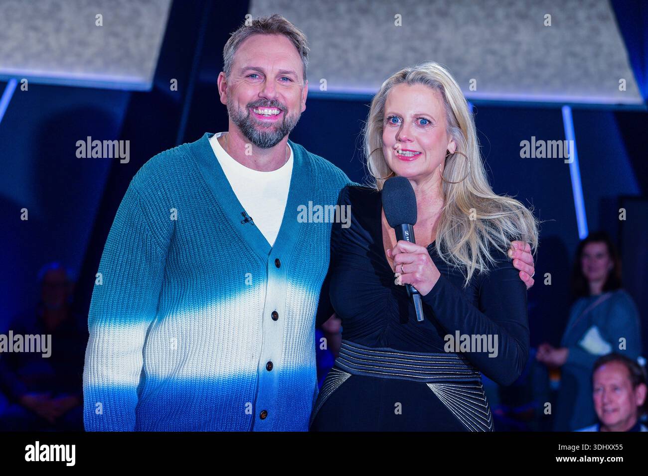 Steven Gaetjen and Barbara Schoeneberger during the NDR Talk Show at ...