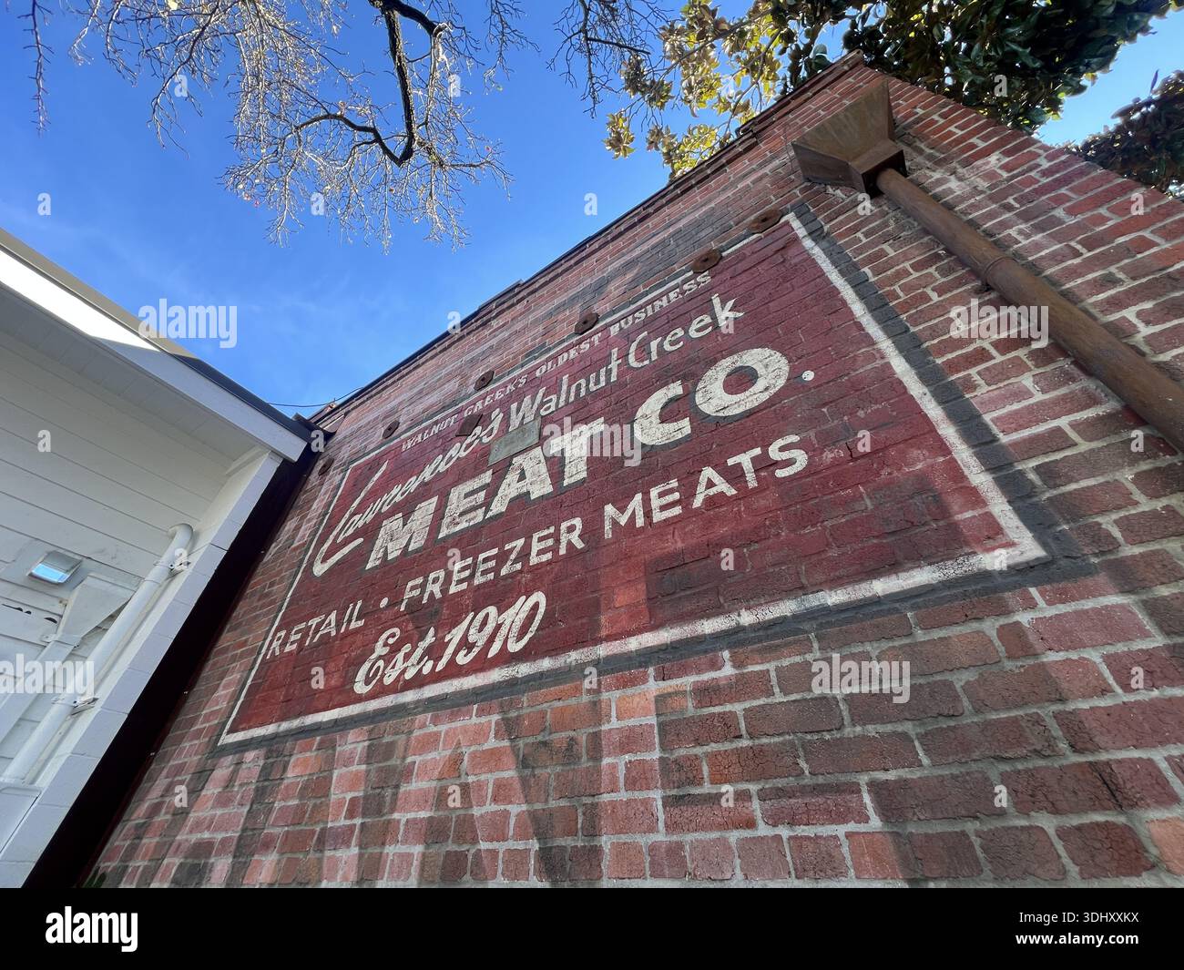 Historical sign for Lawrence Meat Company, an example of a ghost sign ...