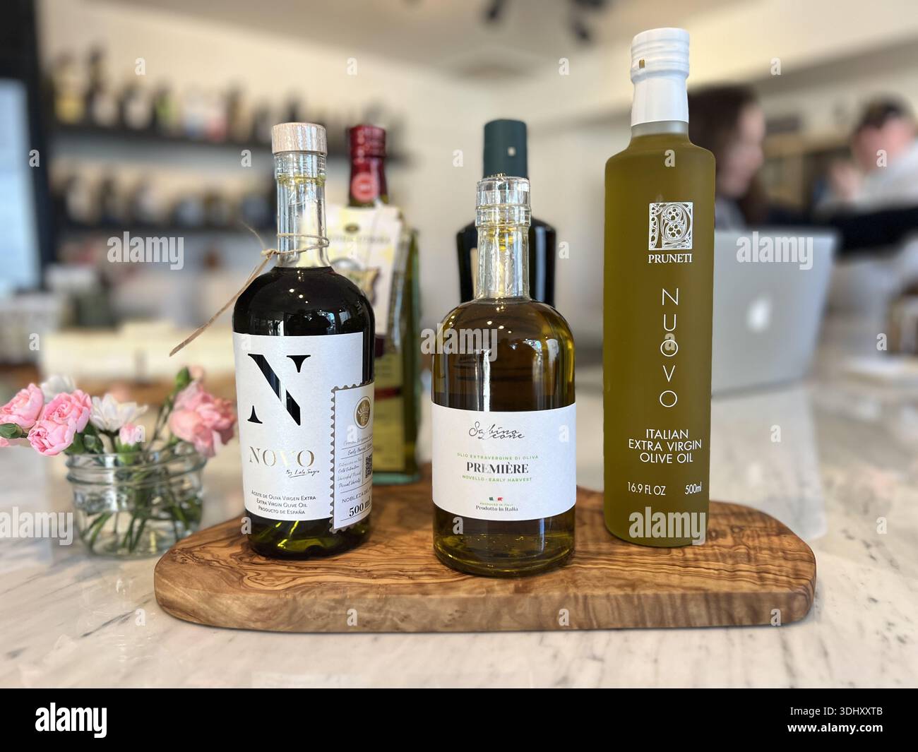 Display of olive oils in a retail store in Walnut Creek, California ...