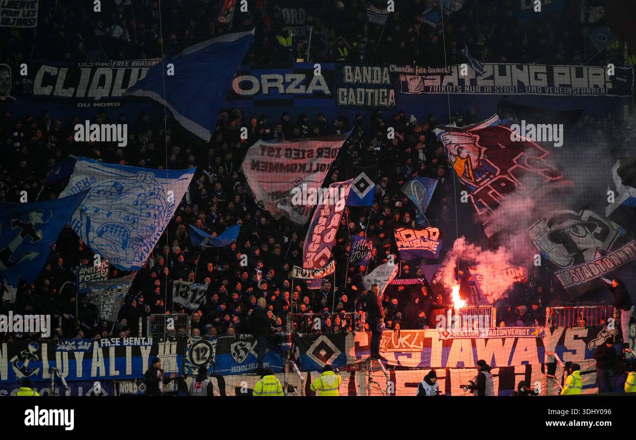 Fans supporters HSV Hamburg, Millerntor Stadium Hamburg, January 23 ...