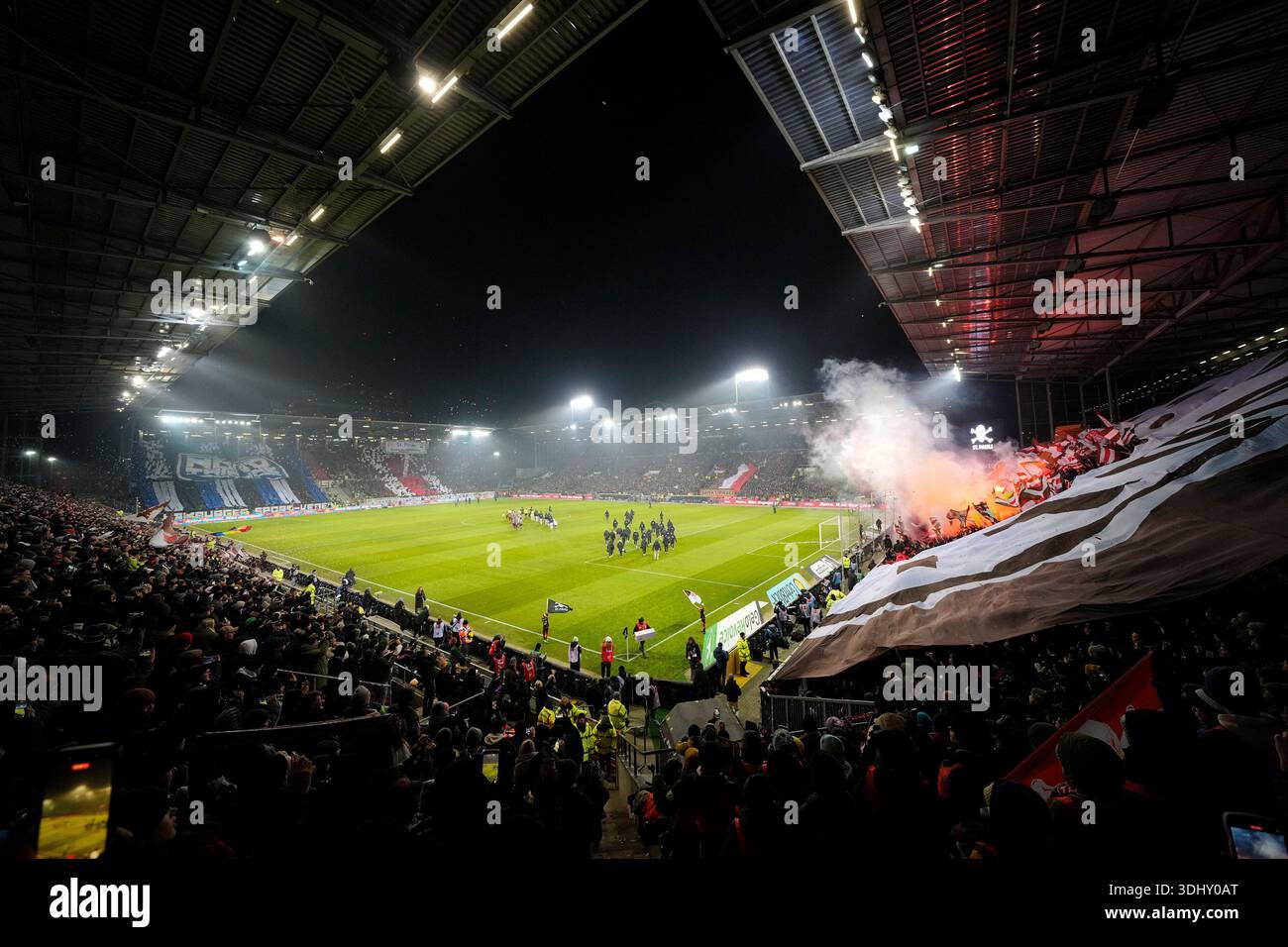 Teams lining up, Millerntor Stadium Hamburg, January 23, 2026, Soccer ...