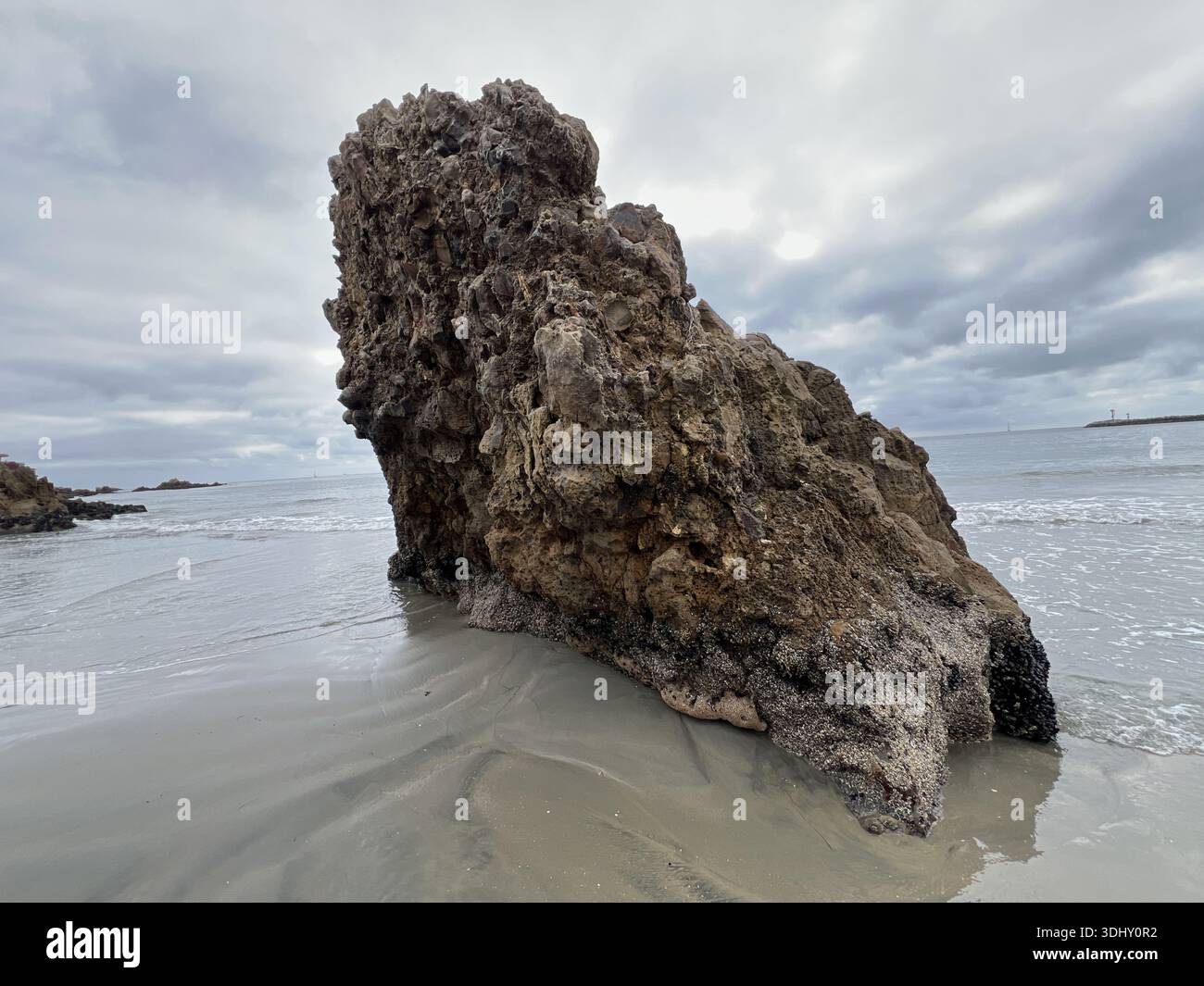 Rock formations in the sand at Corona Del Mar State Beach, Newport ...