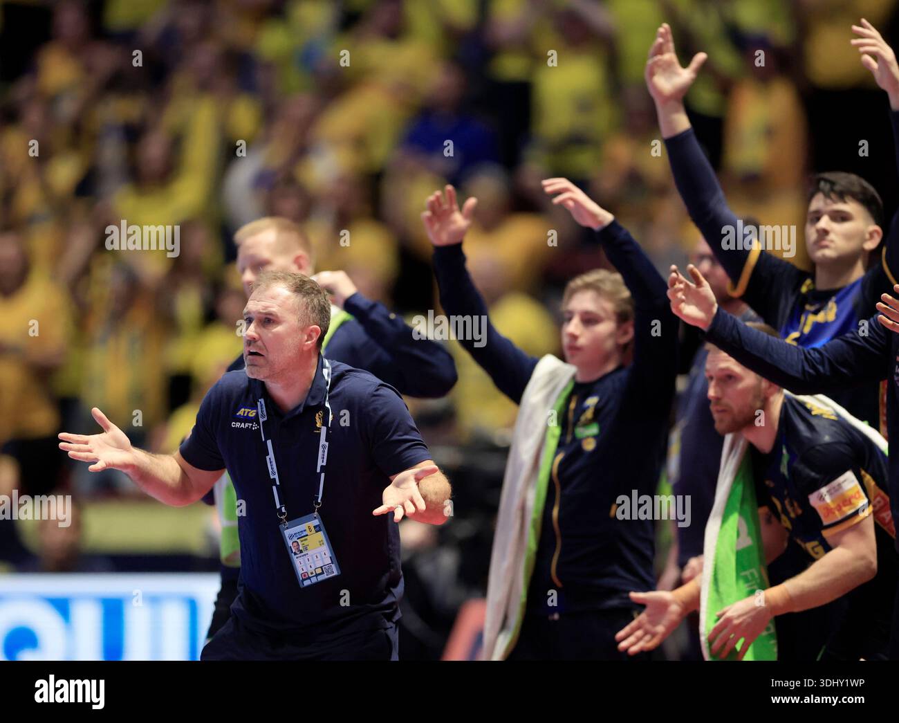 Sweden's head coach Michael Apelgren during the match in the ...