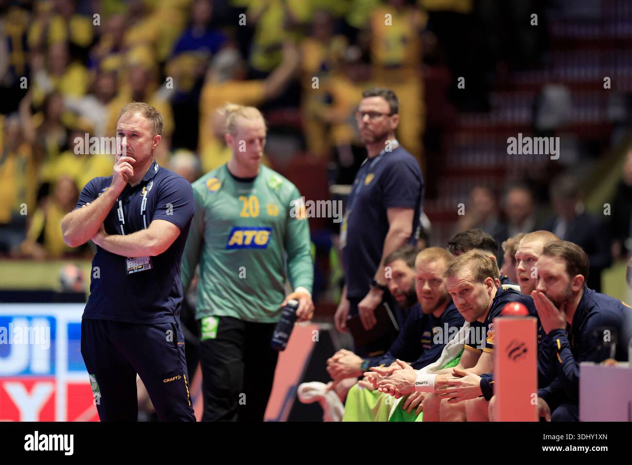 Sweden's head coach Michael Apelgren during the match in the ...
