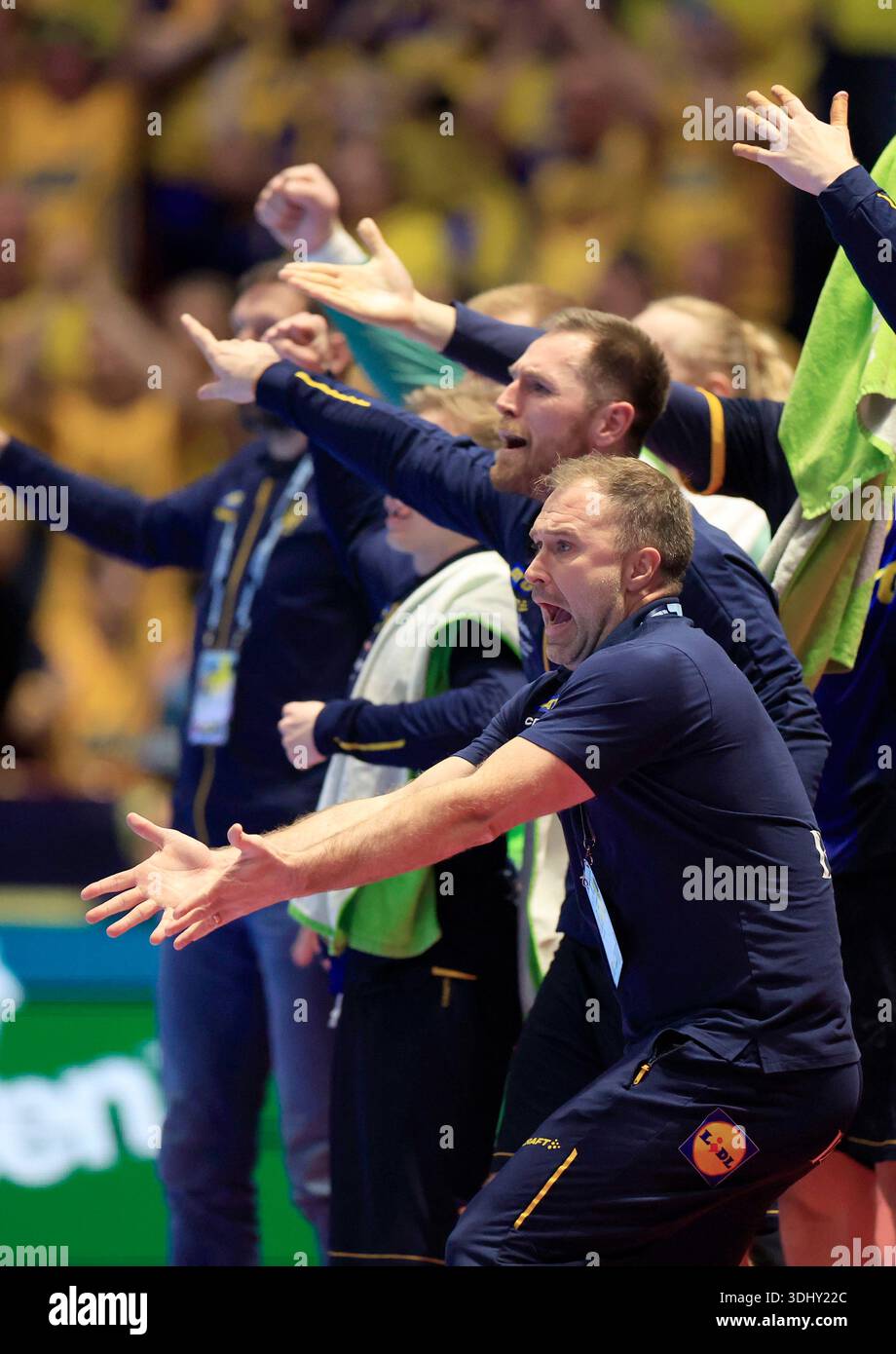 Sweden's head coach Michael Apelgren during the match in the ...