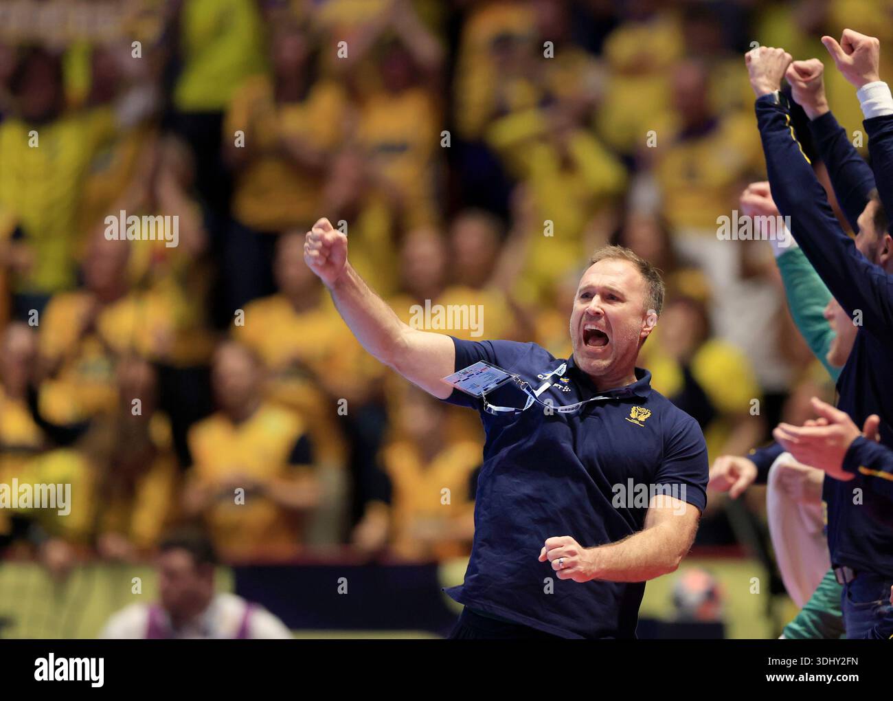 Sweden's head coach Michael Apelgren during the match in the ...