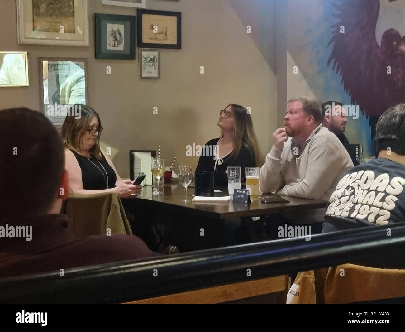 Traitors fans during a watch party in The Raven in Glasgow, for the ...