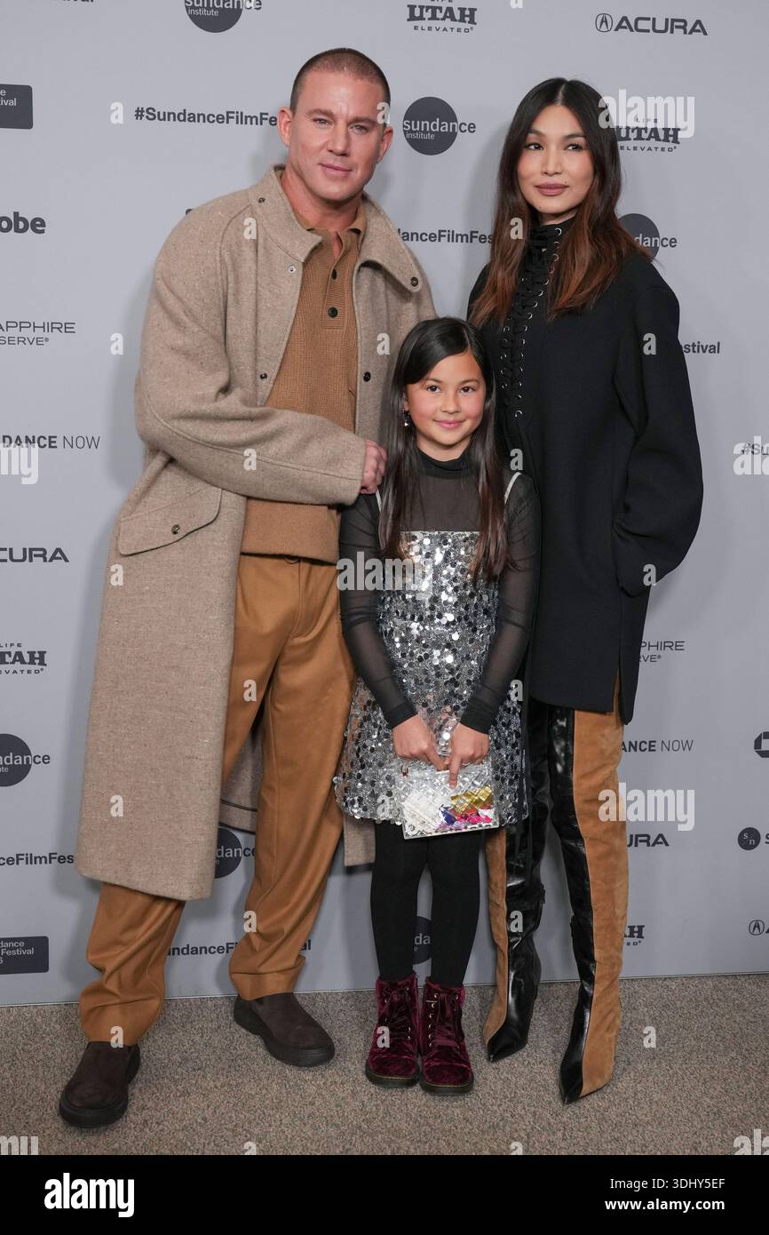 Channing Tatum, from left, Mason Reeves, and Gemma Chan attend the ...
