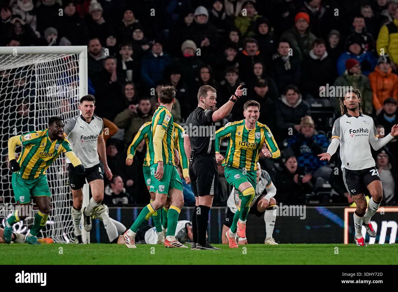 Referee Anthony Backhouse awards a goal via goal line technology during ...