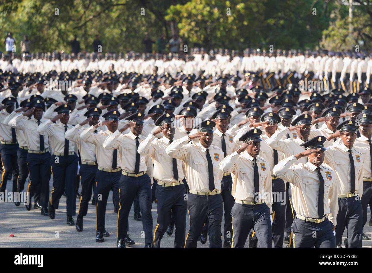 New members of the National Police force parade during their graduation ...
