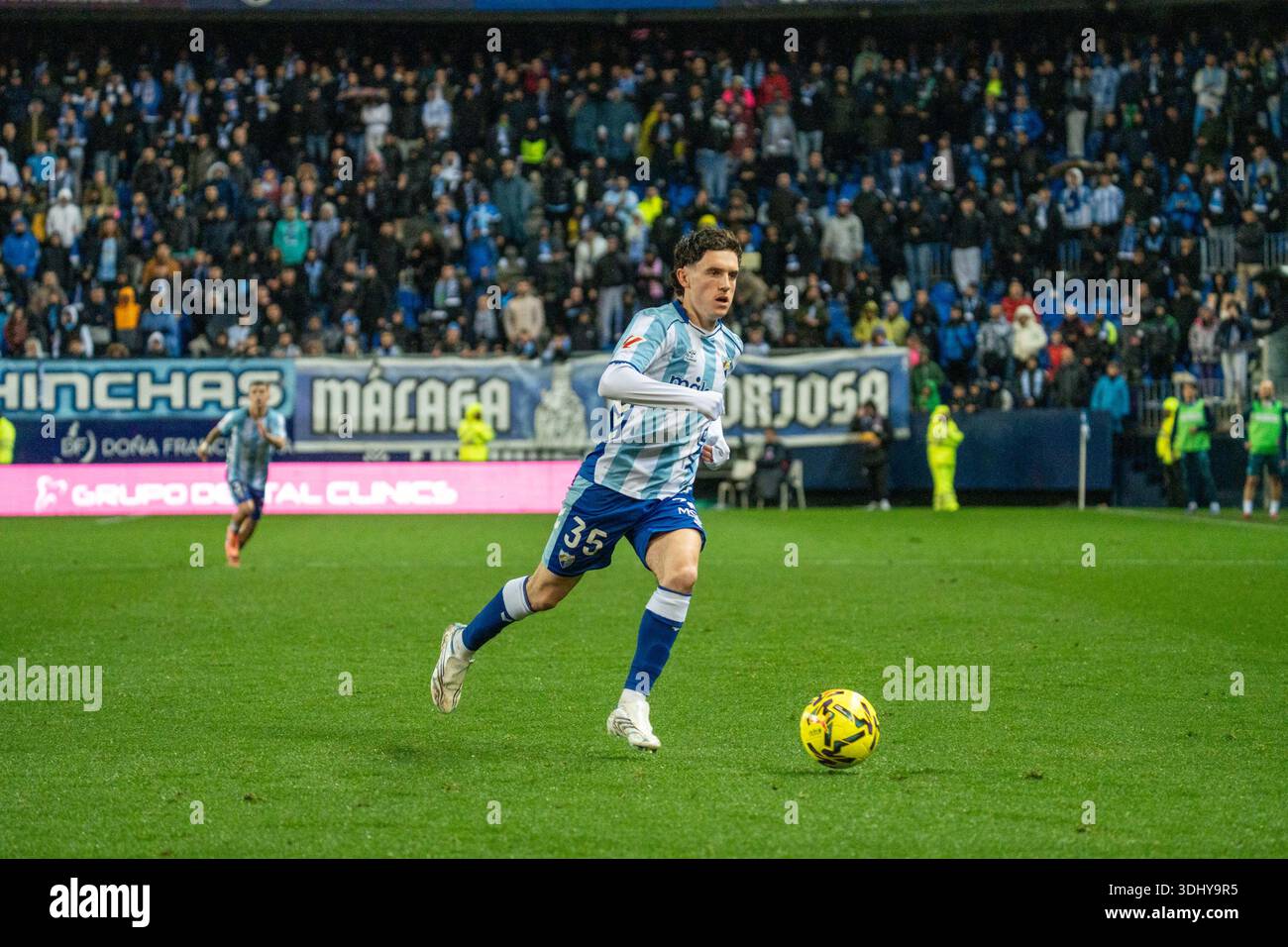Aaron Ochoa (N35) with the ball during the Liga Hypermotion (segunda ...