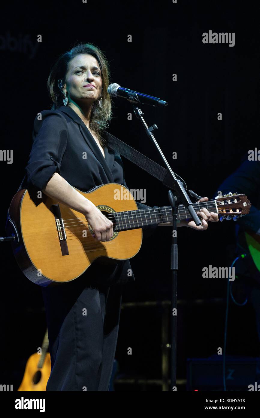Singer María Nieves Rebolledo, known as Bebe, performs during the ...