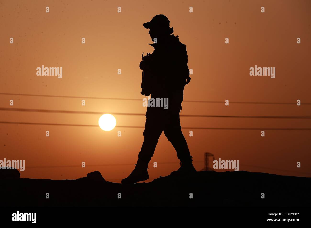 23 January 2026, Iraq, Al-Qaim: A member of the Popular Mobilization ...
