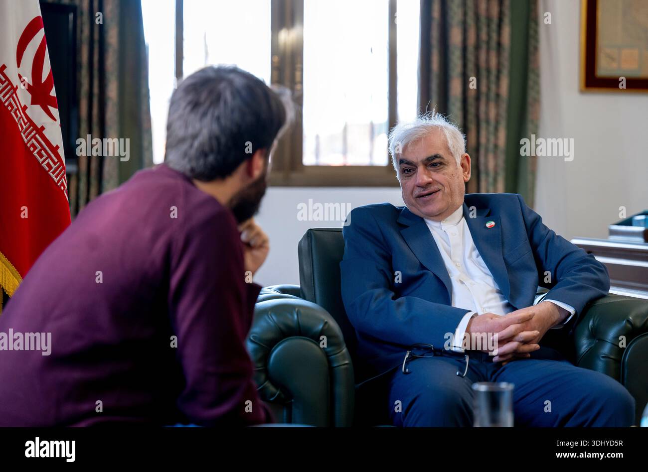 Iran's Ambassador to Spain, Reza Zabib, during an interview for Europa ...