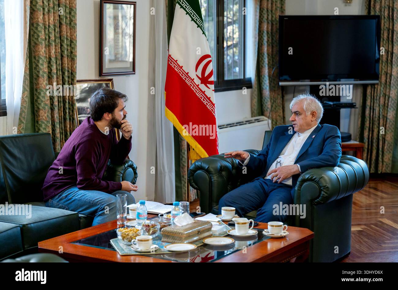 Iran's Ambassador to Spain, Reza Zabib, during an interview for Europa ...