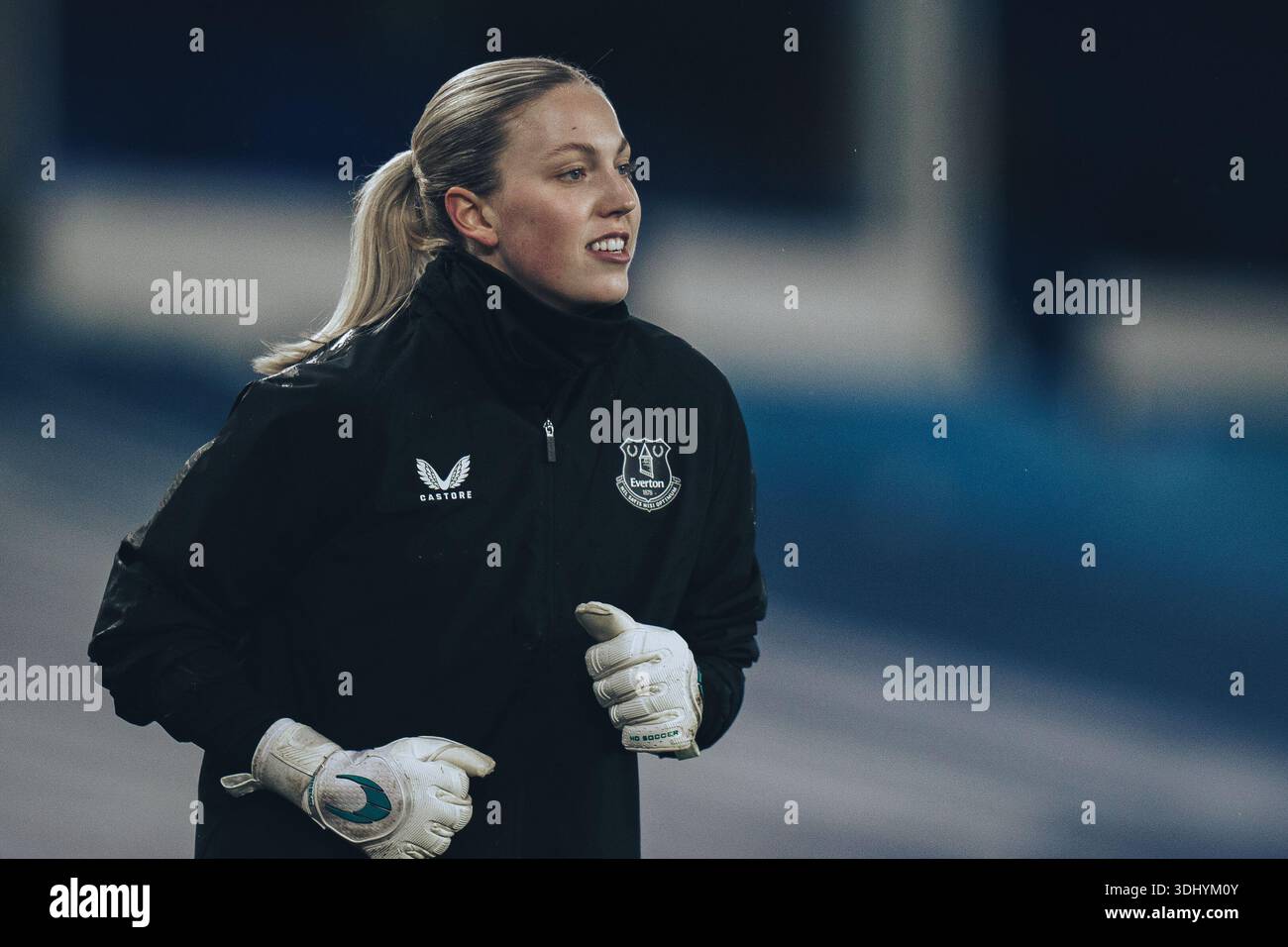 Liverpool, UK, 23rd Jan 2026: Everton’s Emily Ramsey warms up before ...