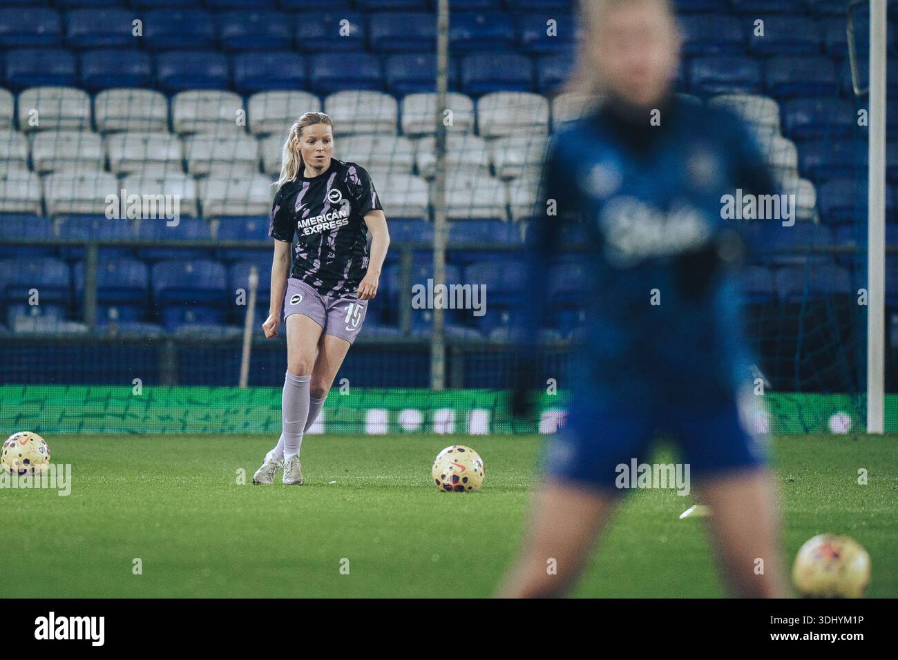 Liverpool, UK, 23rd Jan 2026: Brighton’s Nadine Noordam warms up before ...
