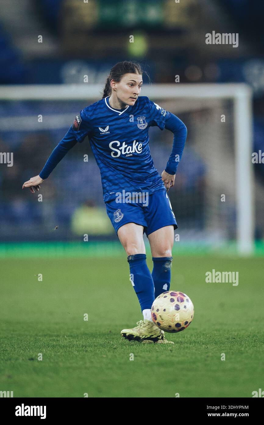 Liverpool, UK, 23rd Jan 2026: Everton’s Hannah Blundell on the ball ...