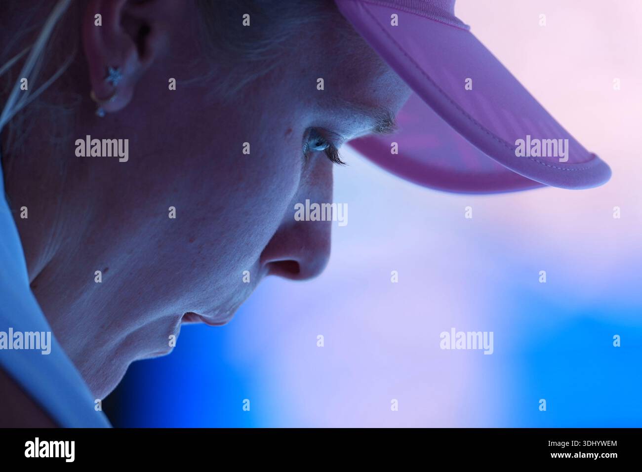 Peyton Stearns of the U.S. rests during her third round match against ...