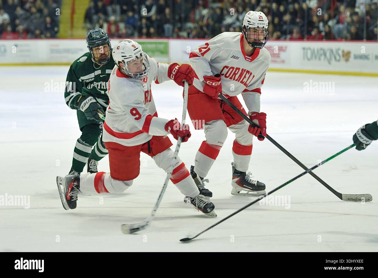 Cornell forward Charlie Major (9) shoots during the first period of an ...