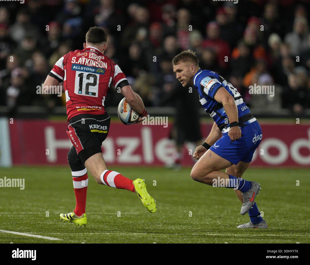 Gloucester,UK, 23 Jan 2026 Seb Atkinson (L) of Gloucester during the ...