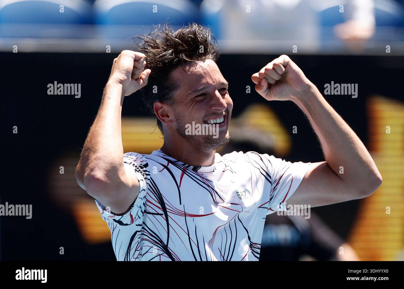 Melbourne, Australia. 24th Jan, 2026. Luciano Darderi of Italy ...