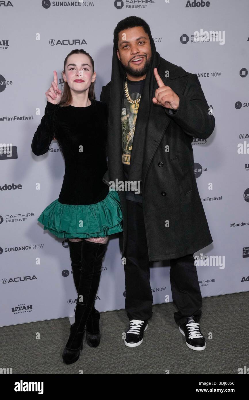 Kiernan Shipka, left, and O'Shea Jackson Jr. attend the premiere of ...