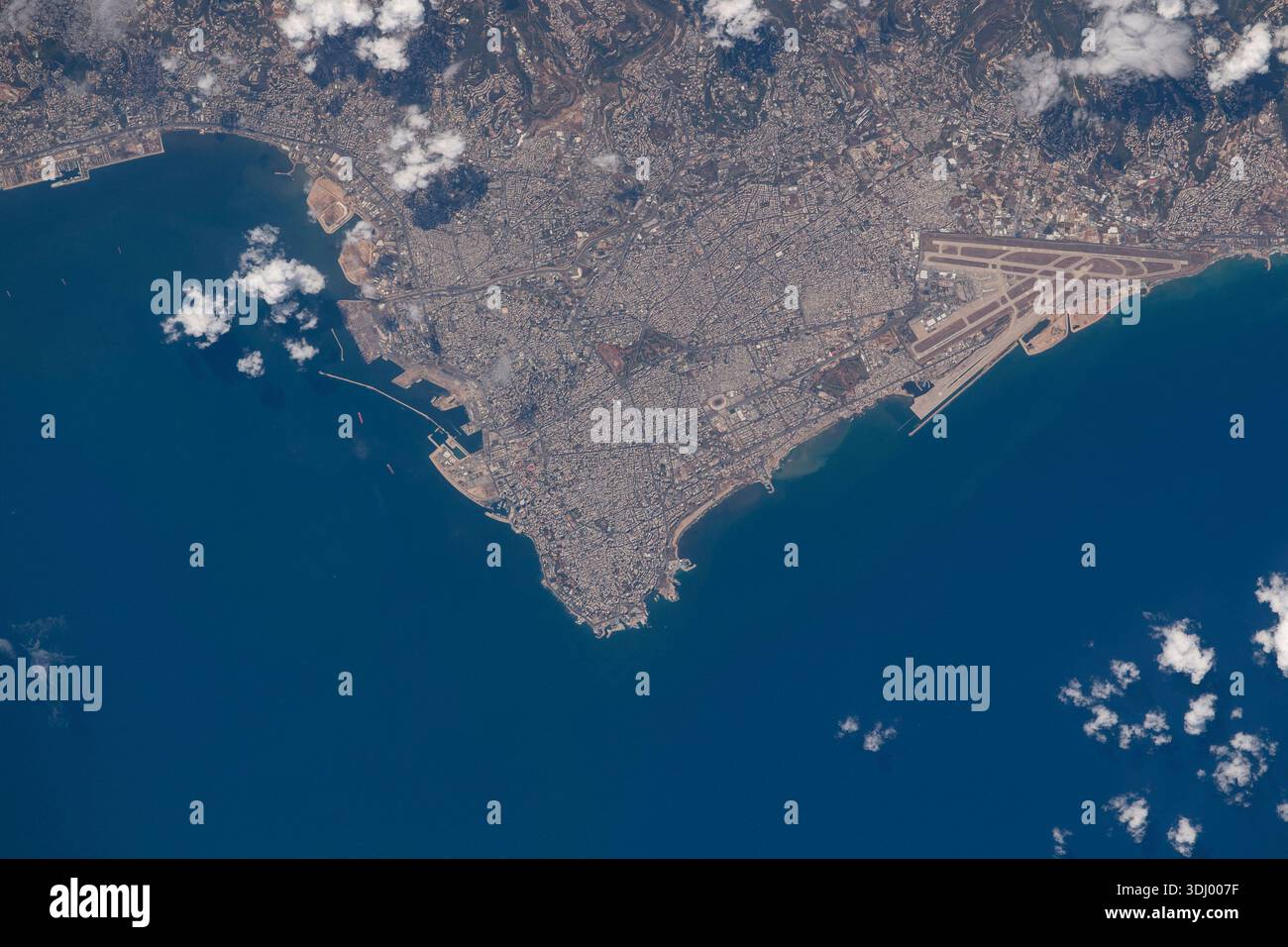 Beirut, Lebanon, photographed from the International Space Station on ...