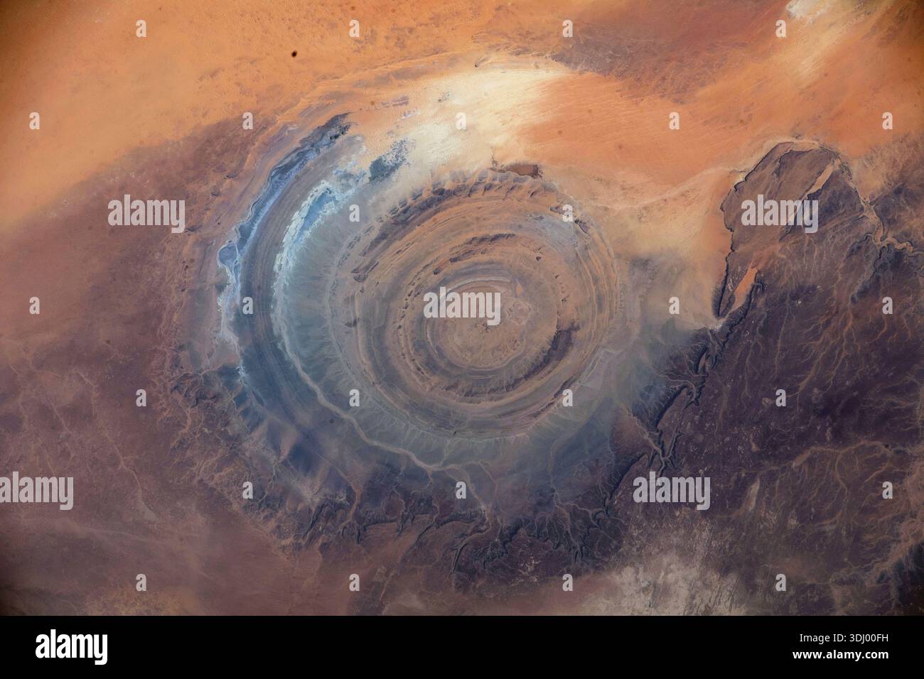 Known as the “Eye of the Sahara," the Richat Structure in northwestern ...