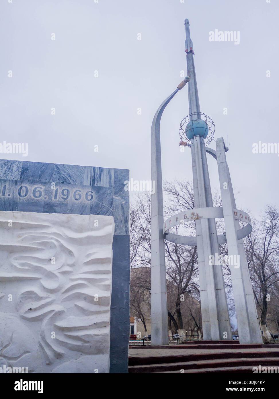Space obelisk monument in Baikonur, Kazakhstan, Russian-leased ...