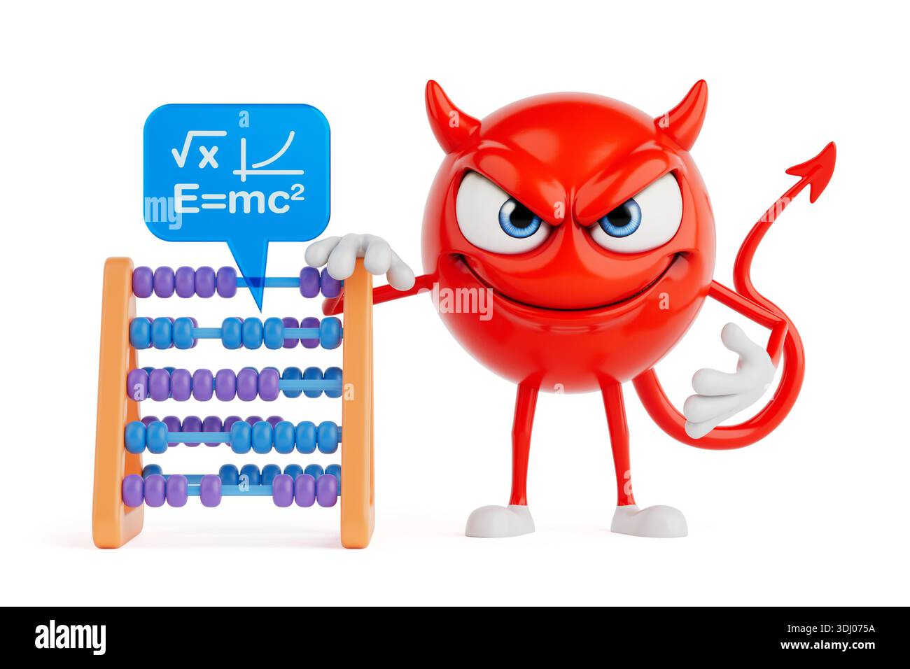 Deceptive Intelligence And Calculation Concept. Red Devil Cartoon ...