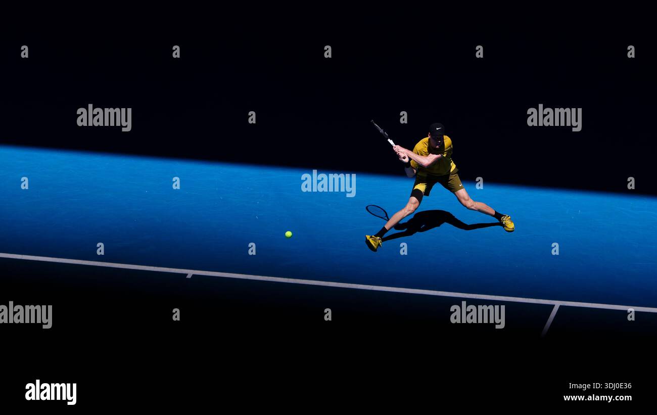 Melbourne, Australia. 24th Jan, 2026. Jannik Sinner (ITA) is in action ...