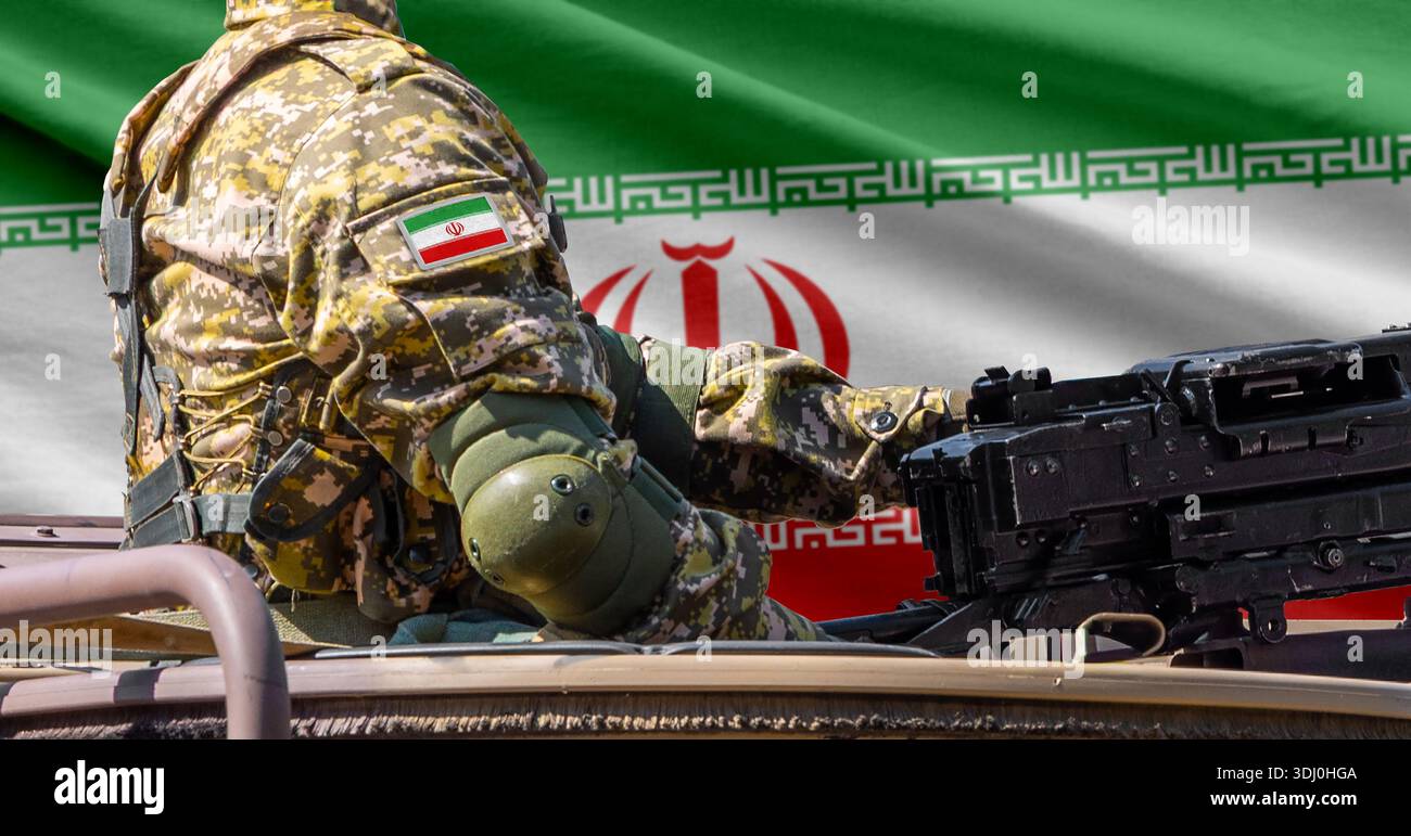 Iran flag soldier machine hi-res stock photography and images - Alamy