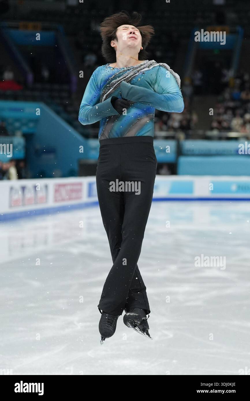 Beijing, China. 24th Jan, 2026. Jin Boyang of China competes during the ...
