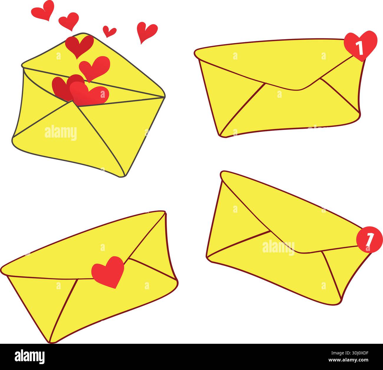 Set love stamp romantic Stock Vector Images - Alamy