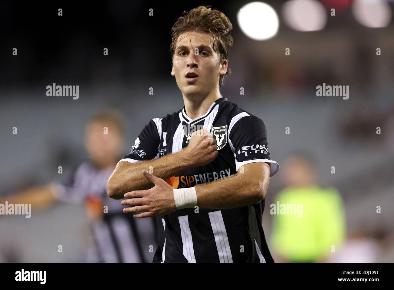 Luke Vickery of the Bulls celebrates scoring a goal during the A-League ...