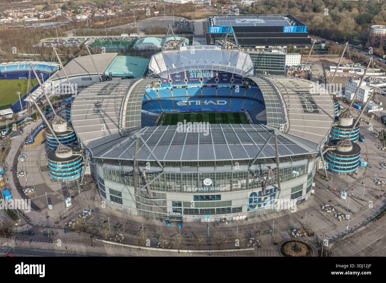 An aerial view of Etihad Stadium during the Premier League match ...