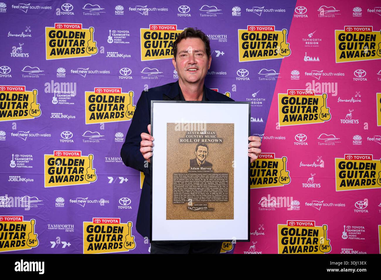 Australasian Country Music Roll of Renown inductee Adam Harvey poses ...