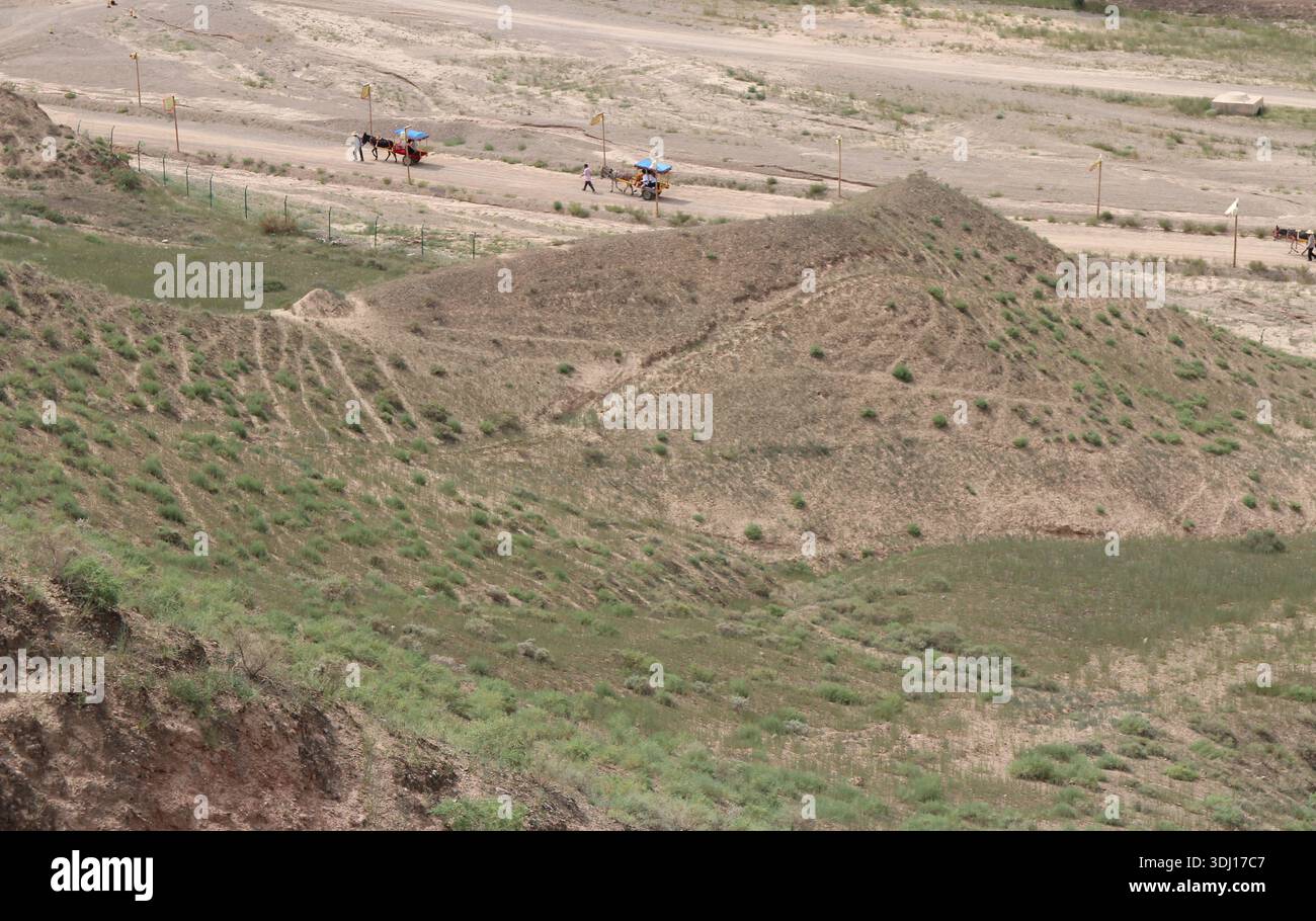Donkey cart at Yellow River Stone Forest National Geological Park and ...