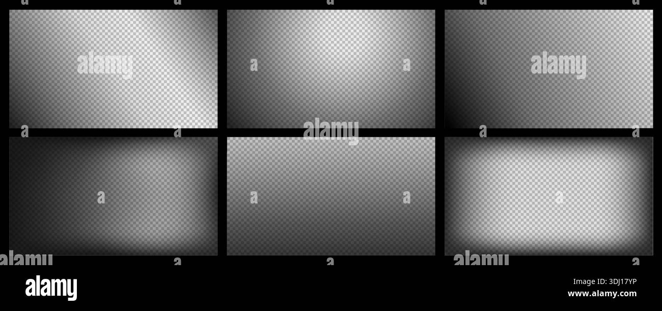 Transparent black gradient overlay with soft vignette and fade for ...