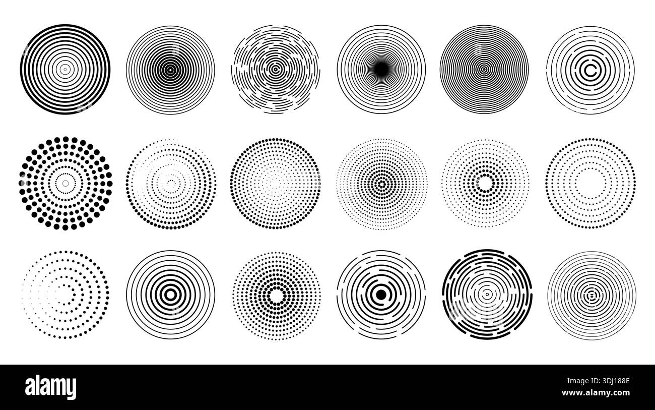 Hypnotic halftone optical illusion Black and White Stock Photos ...