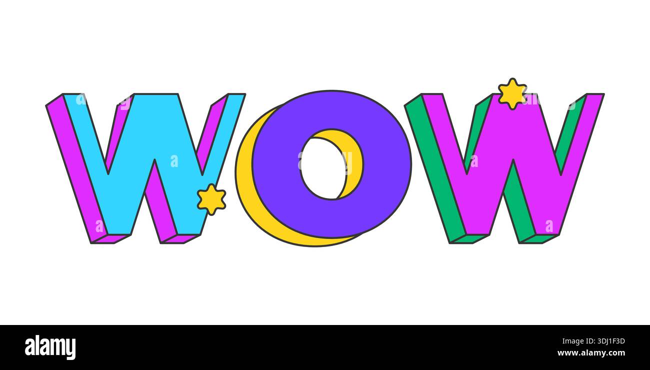 Wow playful 3d text hi-res stock photography and images - Alamy