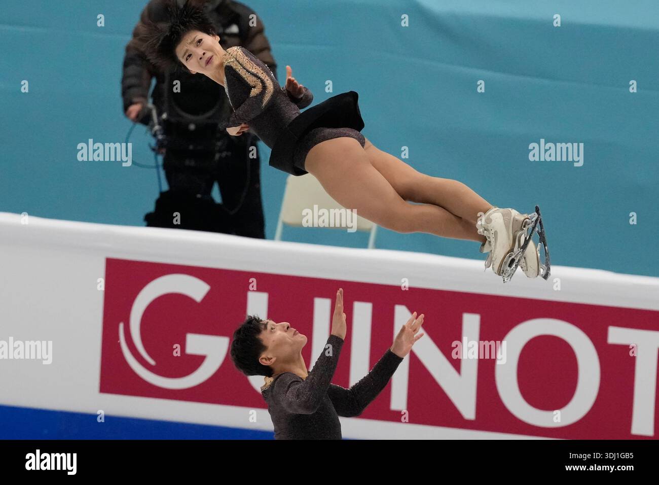 Ryom Tae Ok and Han Kum Chol of North Korea compete in the Pairs Free ...