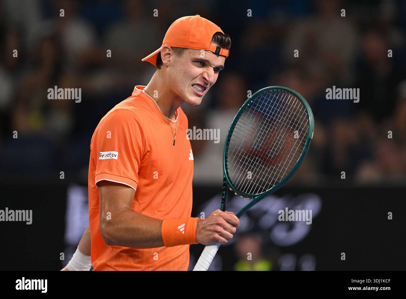 Jakub Mensik of Czech Republic reacts during the Men’s 3rd round match ...
