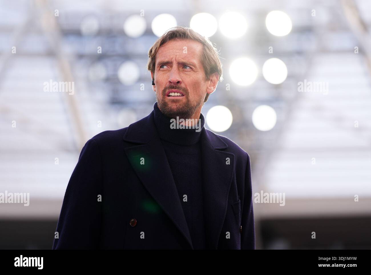Pundit and former footballer, Peter Crouch at the London Stadium ...